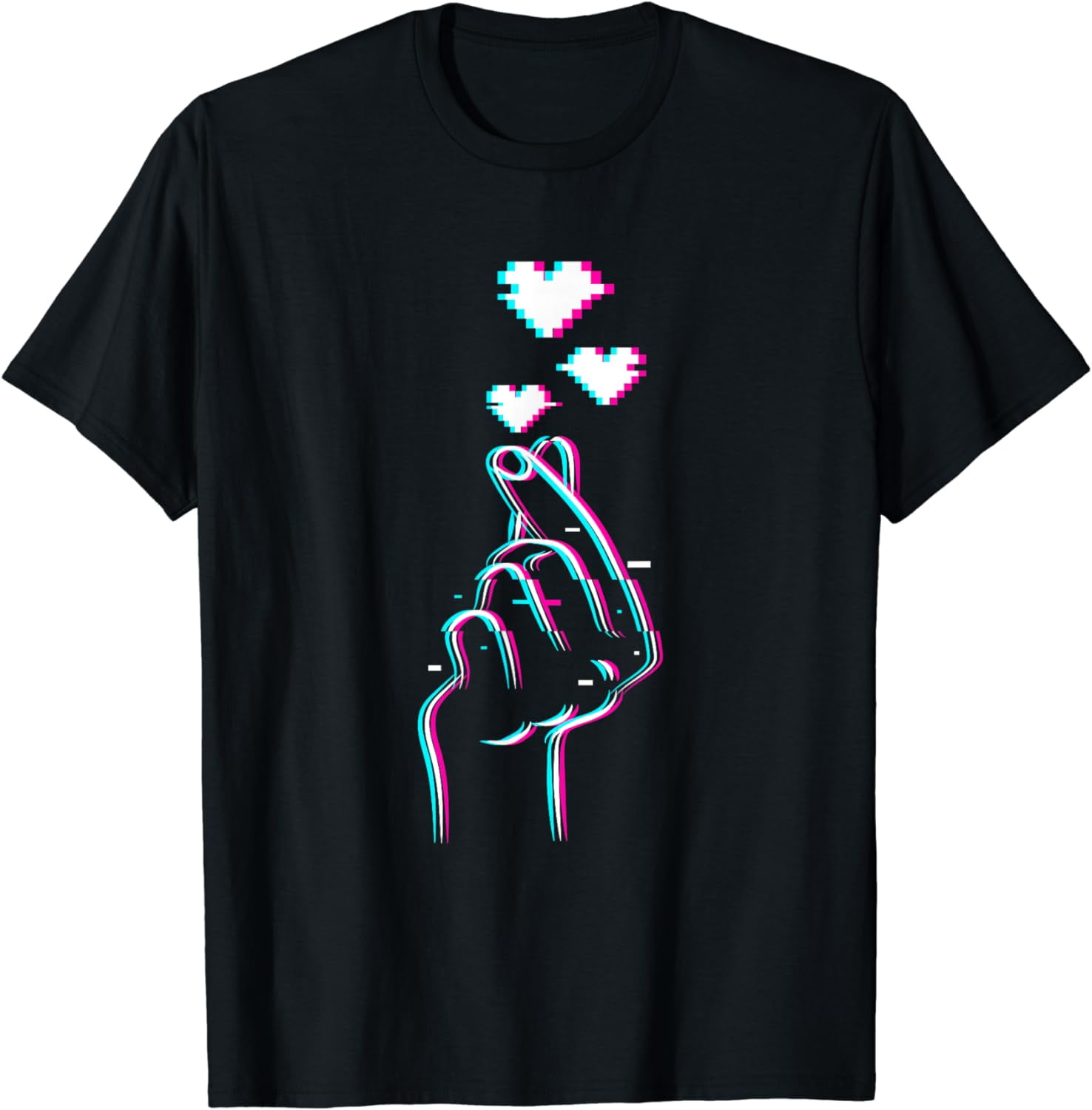 Korean K-POP Heart I Love You Saranghae Hand Symbol T-Shirt - Walmart.com
