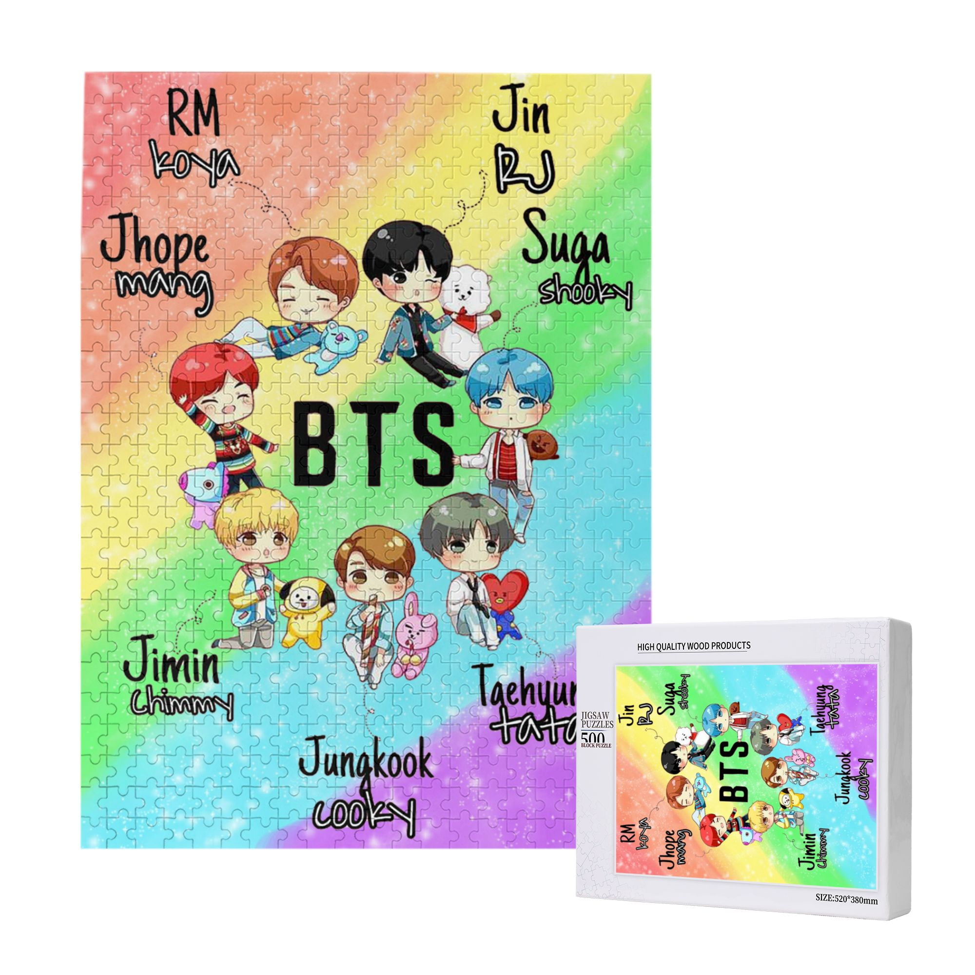 Korean Kpop BT21 500 Piece Jigsaw Puzzle Puzzle for Adults Child and ...