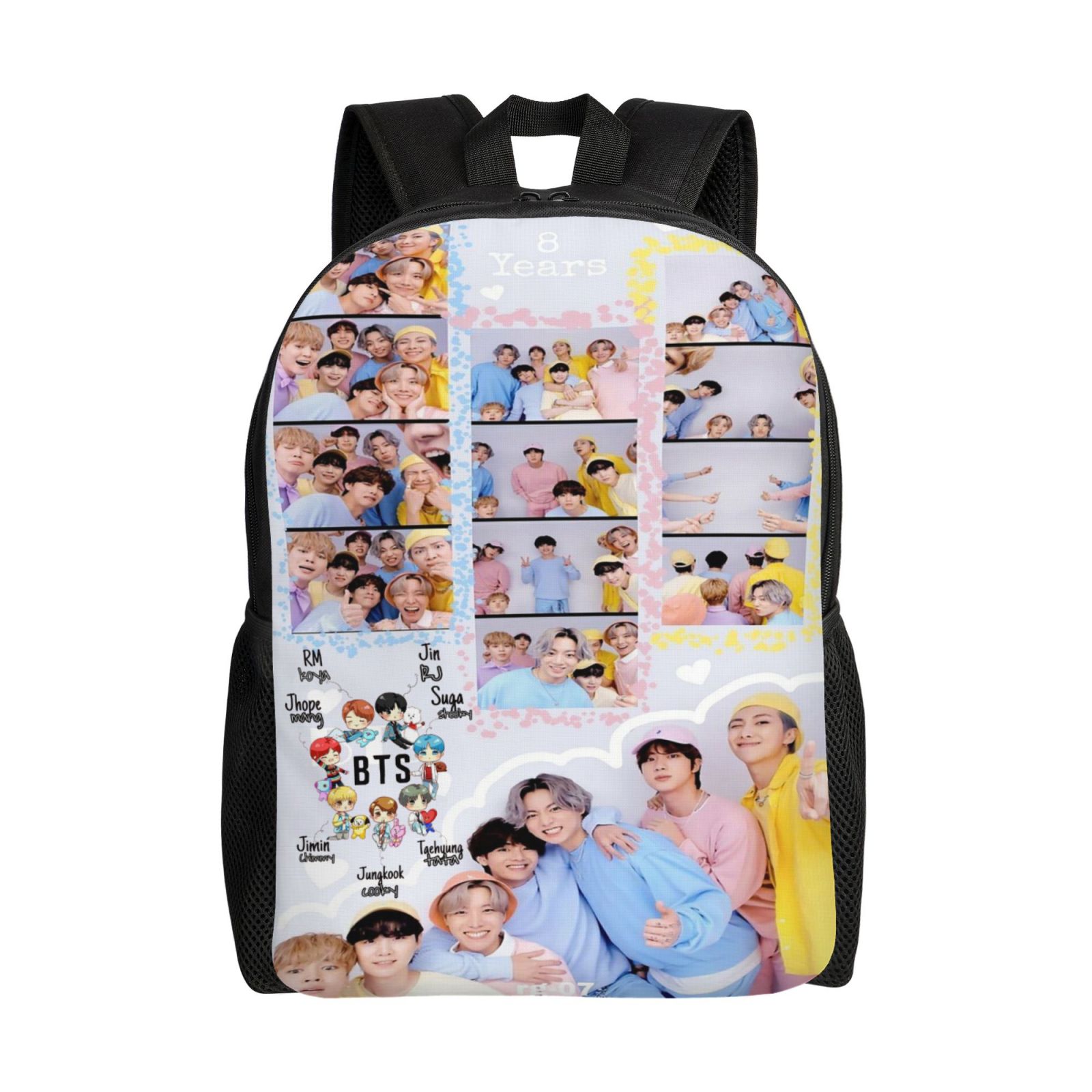 Korean Kpop Bt21 Large Backpack For Men And Women Lightweight Daypack ...