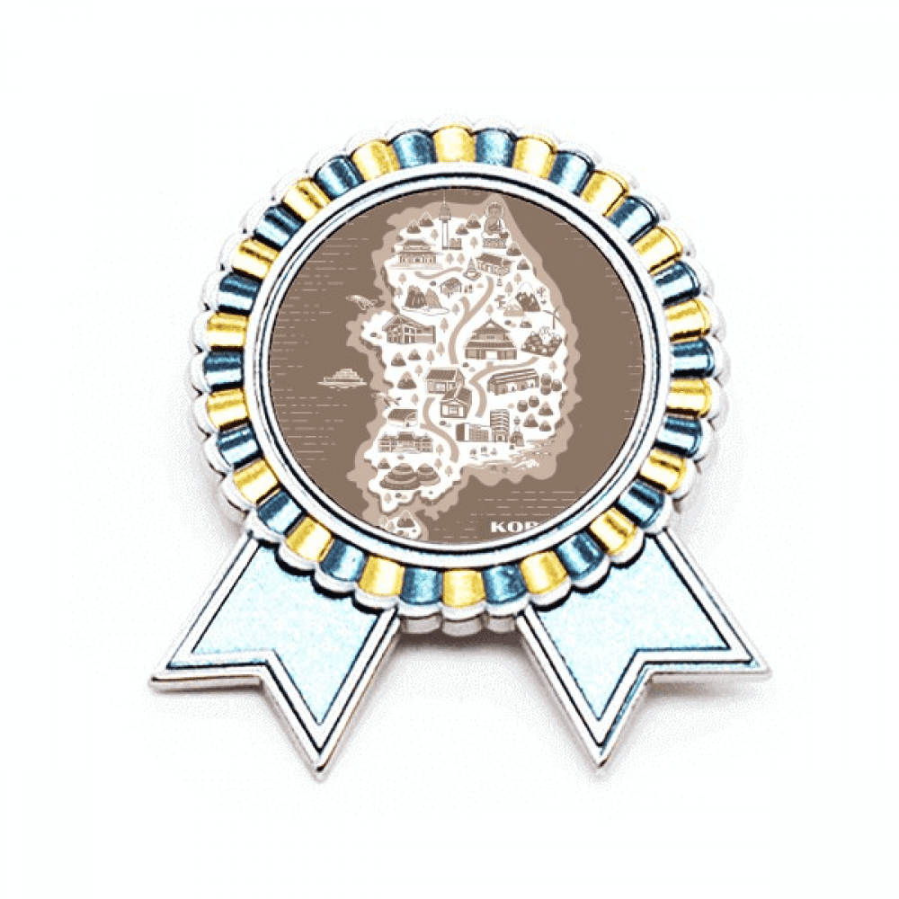 Korean Map Seoul and Busan Badge Brooch Pin Winner Award Medal ...