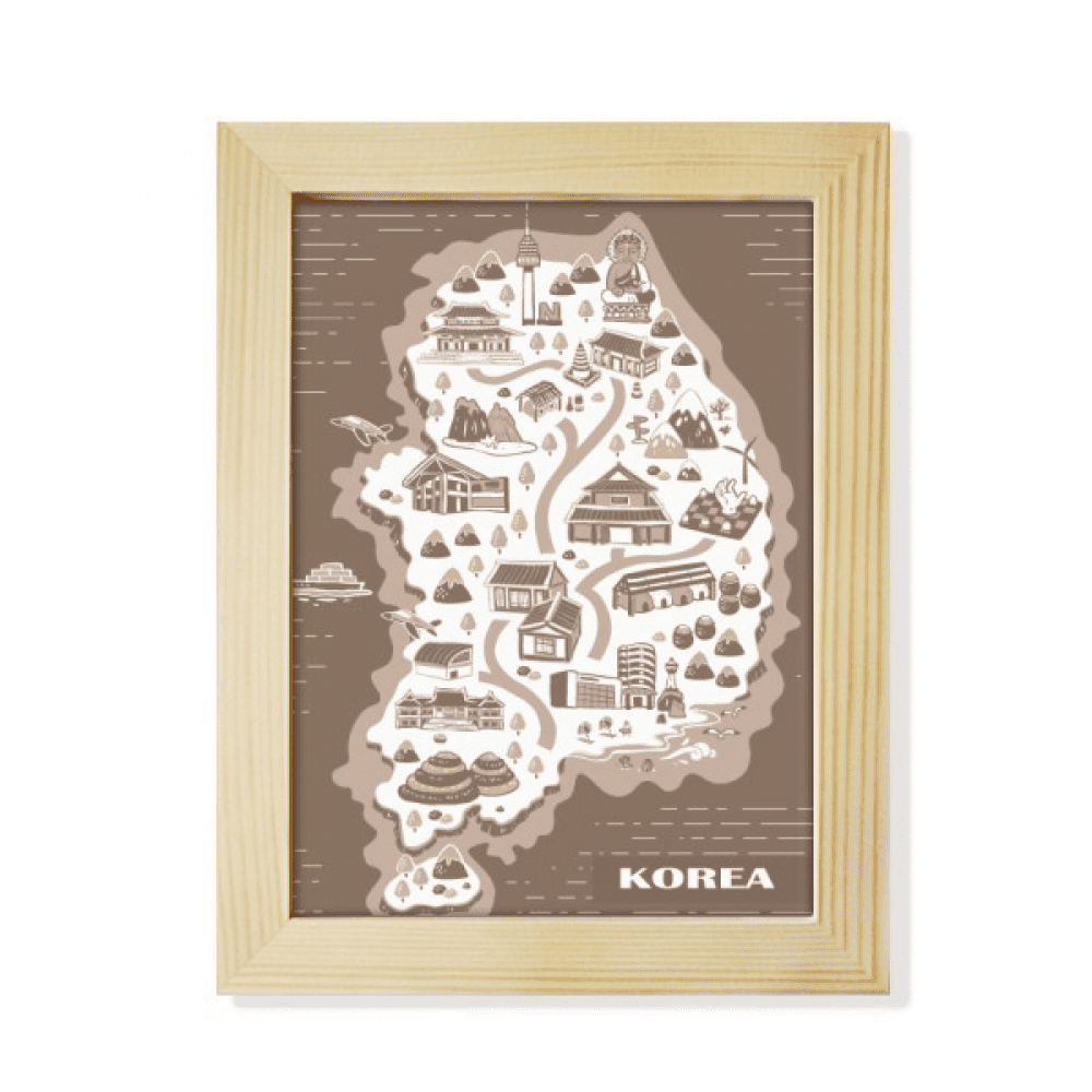 Korean Map Seoul and Busan Desktop Adorn Photo Frame Display Art ...
