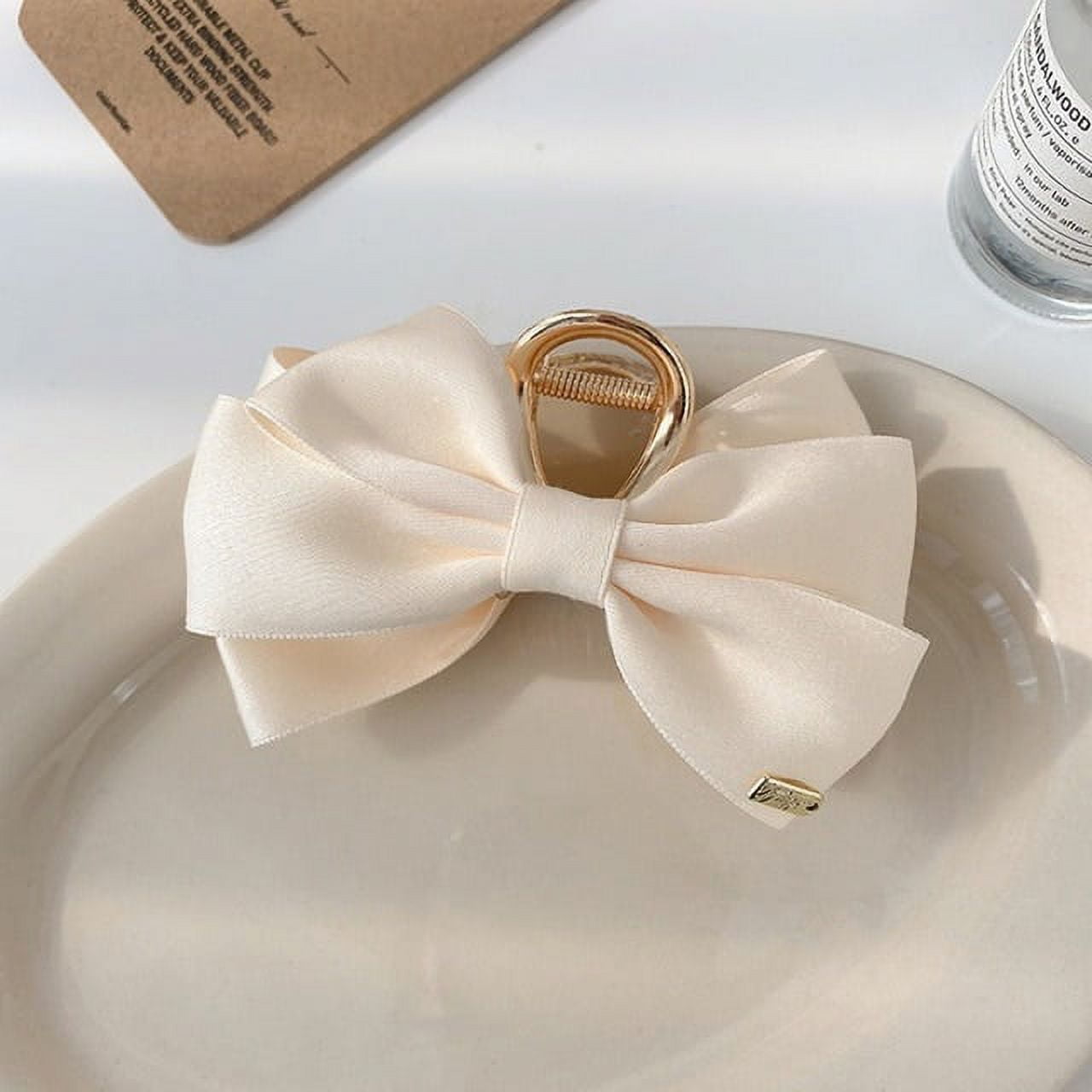 Korean New Big Bow Hair Claws Double Sided Bow-Knot Grab Clip Metal ...