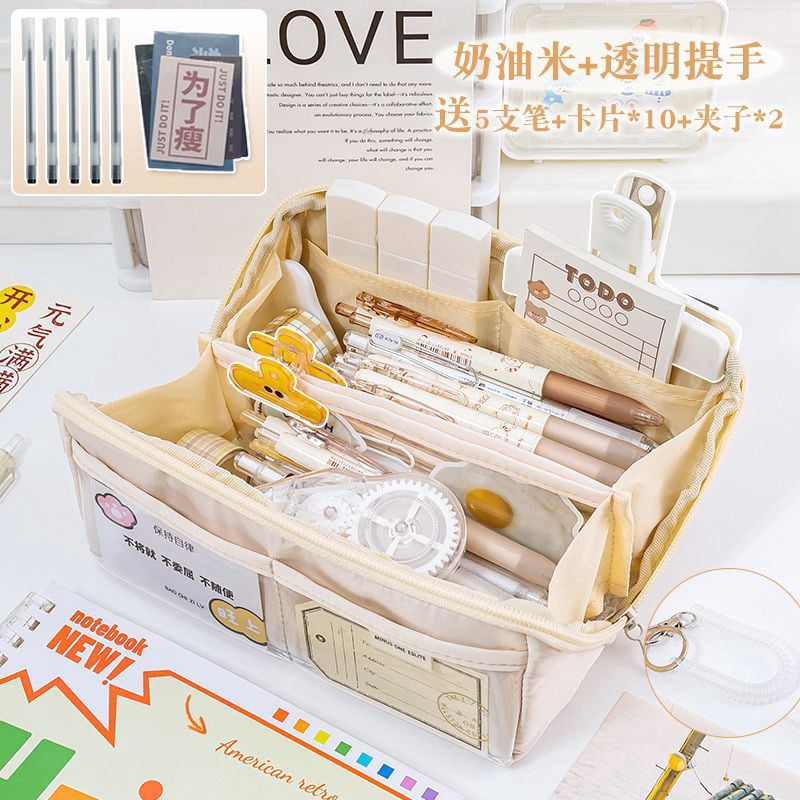 Korean Pencil Bag 2024 New Stationery Pencil Bag Girls High Yan Value ...
