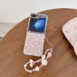 Korean Pink Phone Case For Samsung Galaxy Z Flip 6 5 4 3 Flip6 Flip5 ...