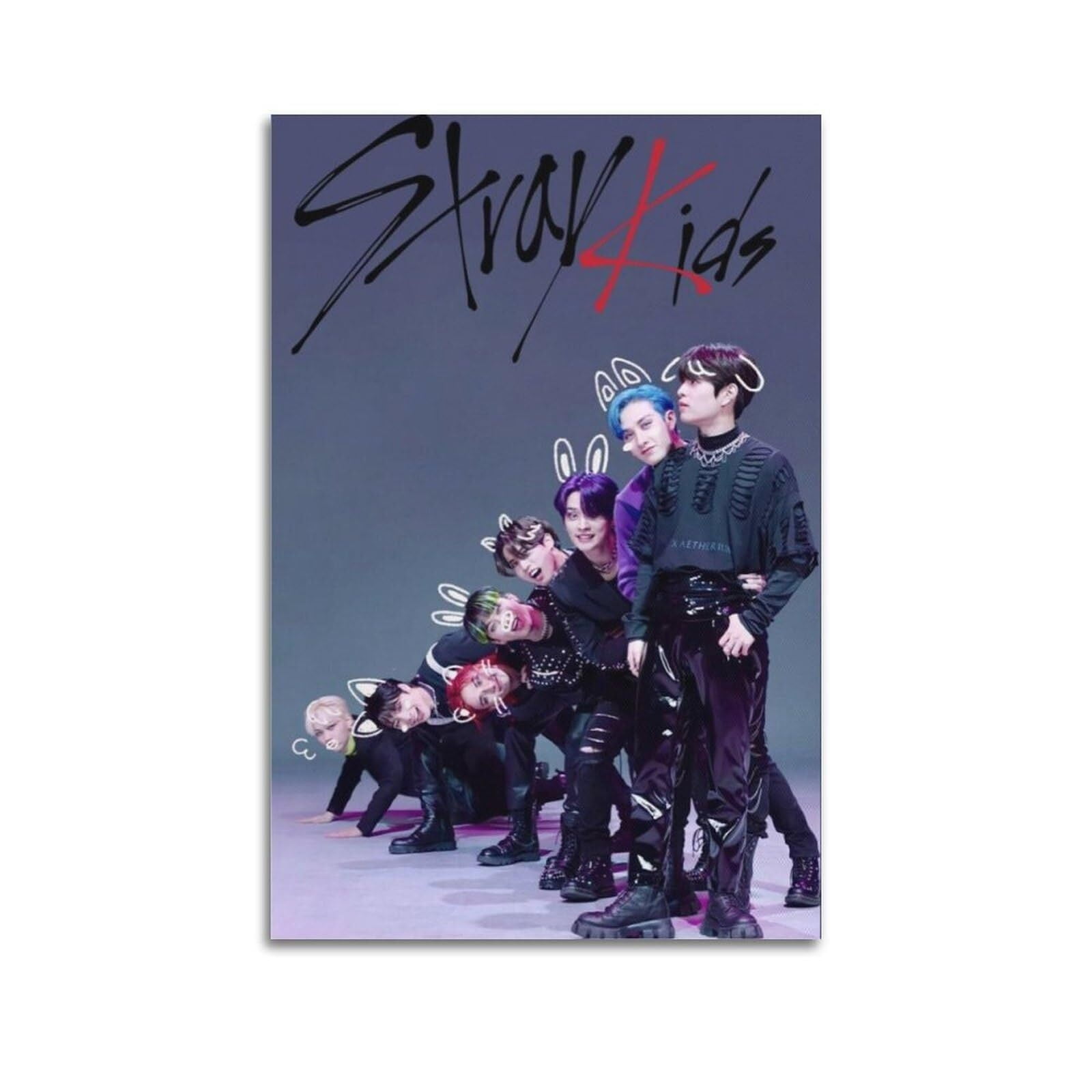 Korean Pop Boy Band Poster Stray Kids Poster SKZ Kpop Canvas Art Poster Bedroom Gym Decorative ...