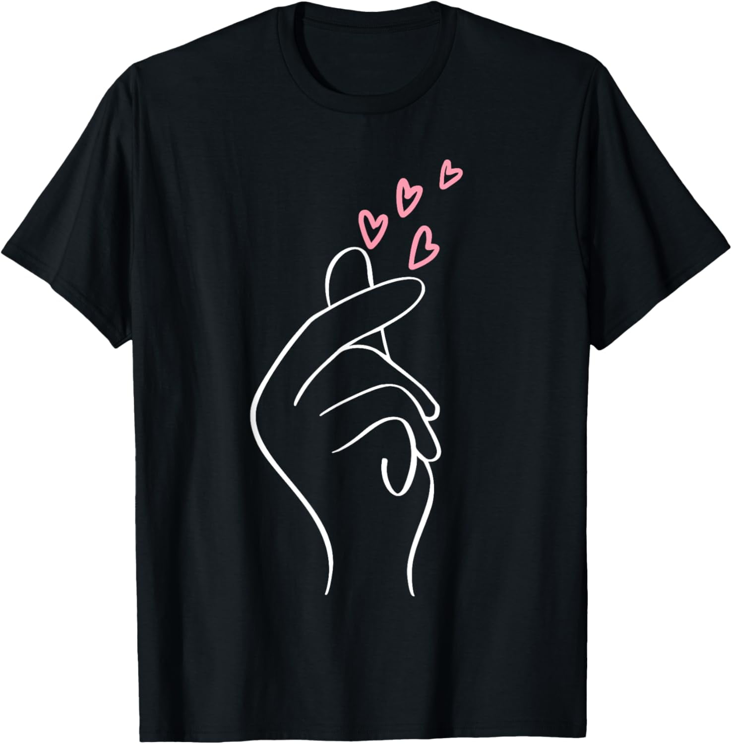 Korean Pop Music K-Pop Heart Hand Love Symbol K-Drama T-Shirt - Walmart.com