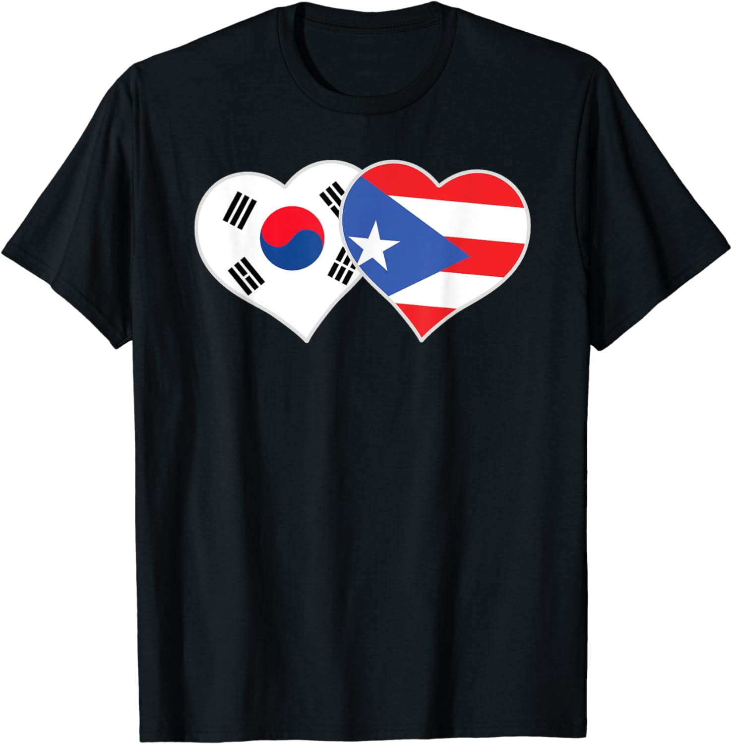 Korean Puerto Rican Flag Heart South Korea Puerto Rico Cotton T-Shirt ...