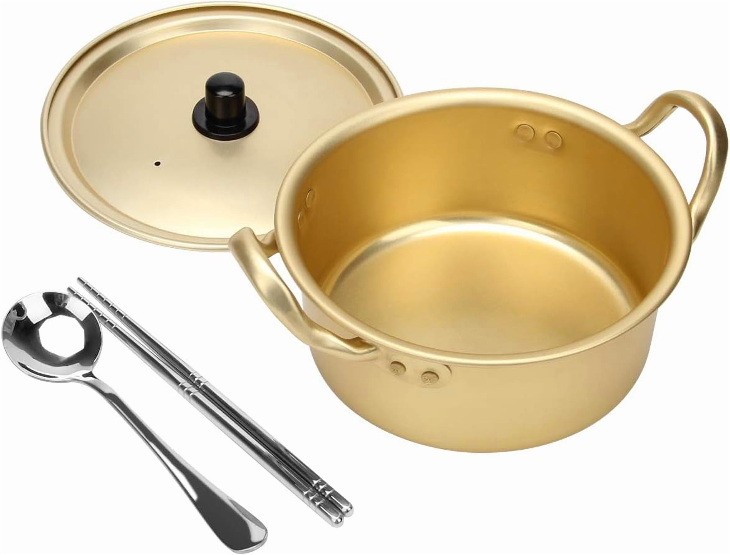 Korean Ramen Cooking Pot, AHIER Korean Ramen Noodle Pot With Lid, Spoon ...
