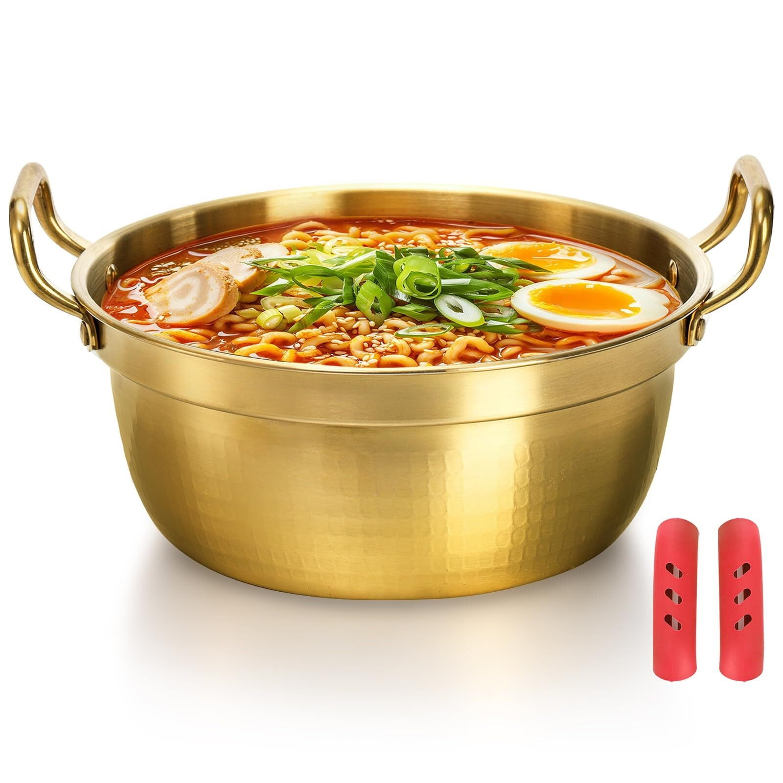 Korean Ramen Pot, 9" Stainless Steel Ramen Cooking Pot with Double ...