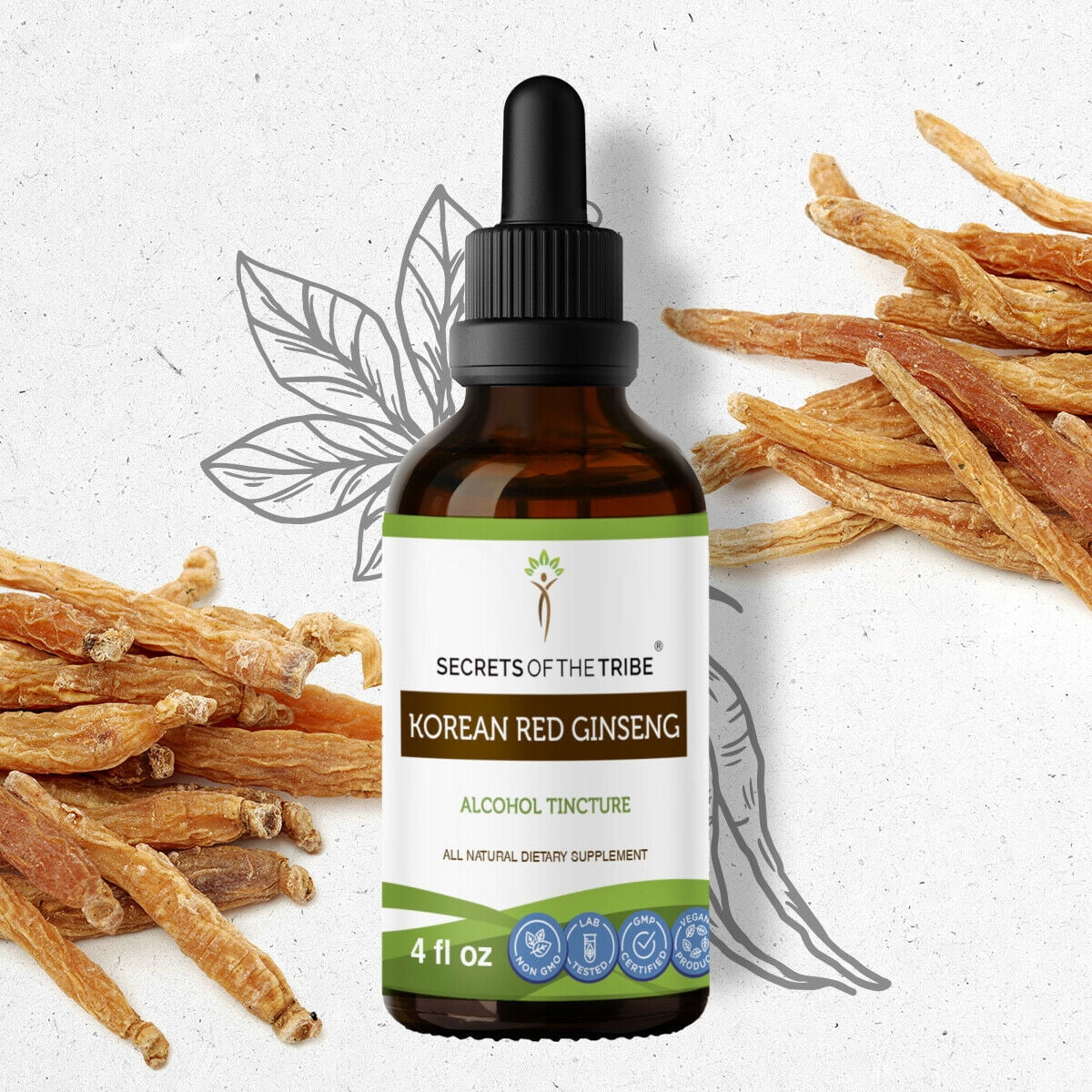 Korean Red Ginseng Tincture Alcohol Extract, Organic Korean Red Ginseng Asian Ginseng, Panax ...