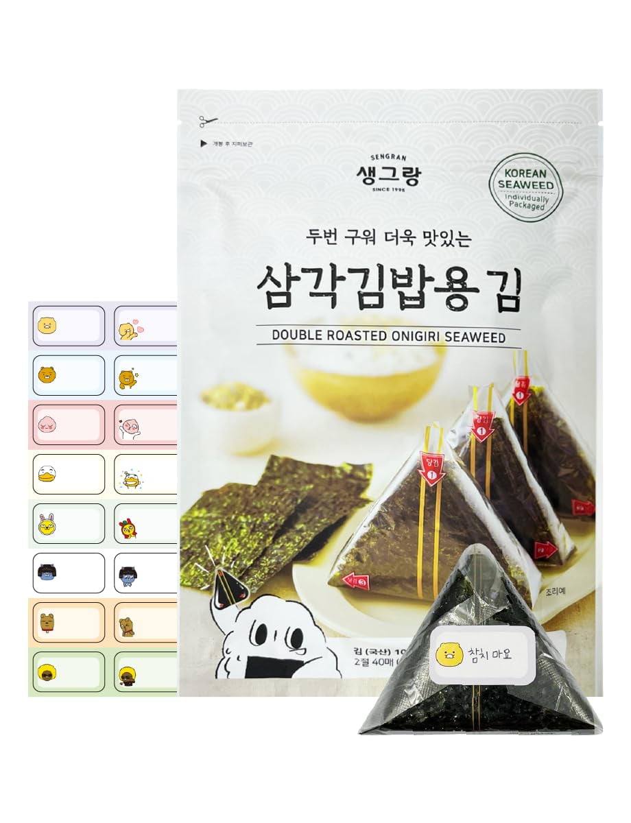 Korean Seaweed Wrappers for Triangular Onigiri Rice Ball 40 Sheets + 48 ...