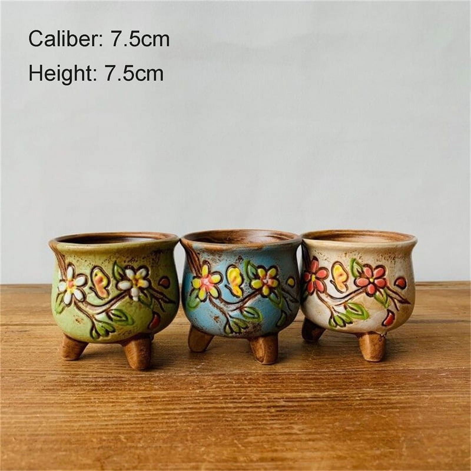 Korean Simple Fleshy Flower Pot Ceramic Hand-painted Fresh Thumb Pot ...