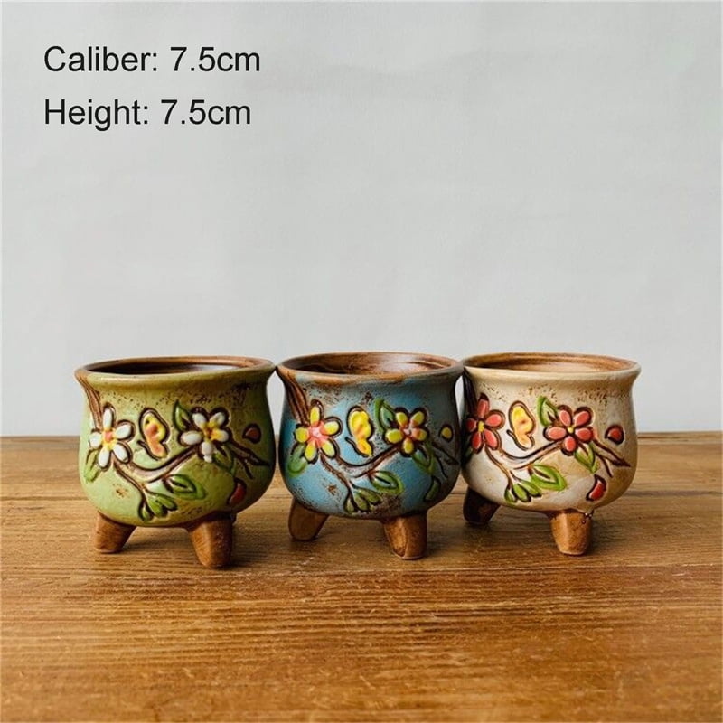 Korean Simple Fleshy Flower Pot Ceramic Hand-painted Fresh Thumb Pot ...
