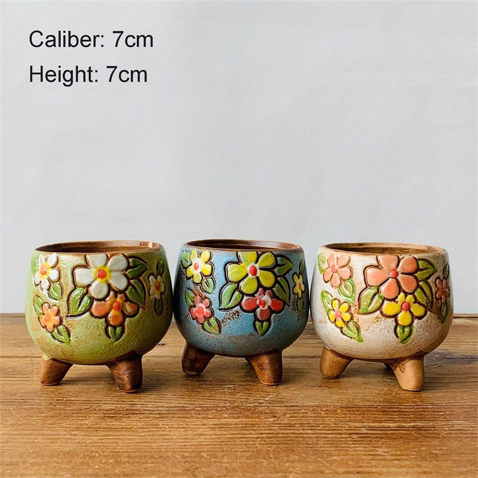 Korean Simple Fleshy Flower Pot Ceramic Hand-painted Fresh Thumb Pot ...
