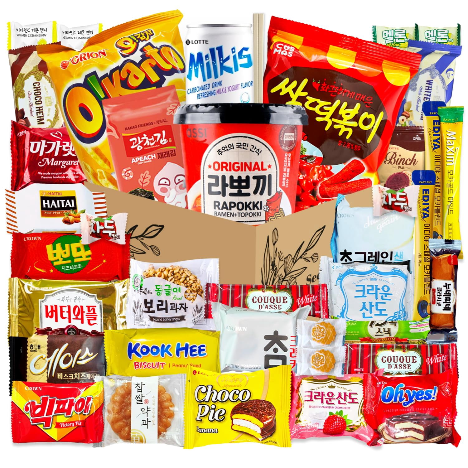Korean Snack Box 38 CCF19 Count - Variety of Wrapped Korean Snacks with ...
