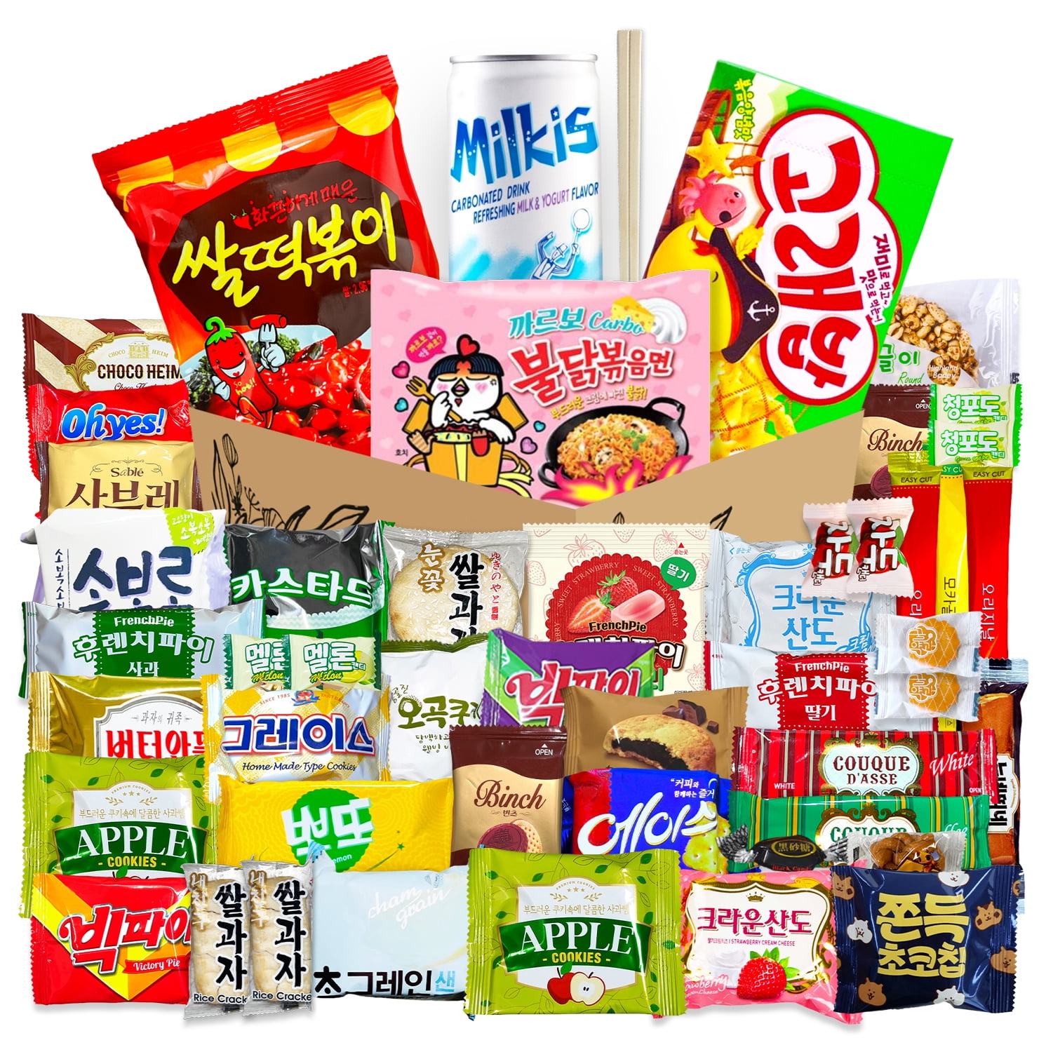 Korean Snack Box: 48 Count Individually Wrapped Asian Exotic Snacks ...