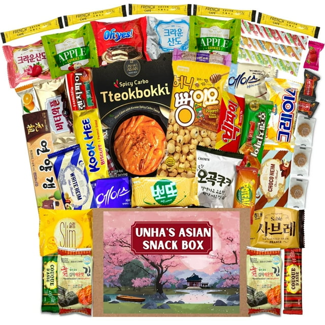 Korean Snack Box Variety Pack - 46 Count Snacks Individual Wrapped Gift ...