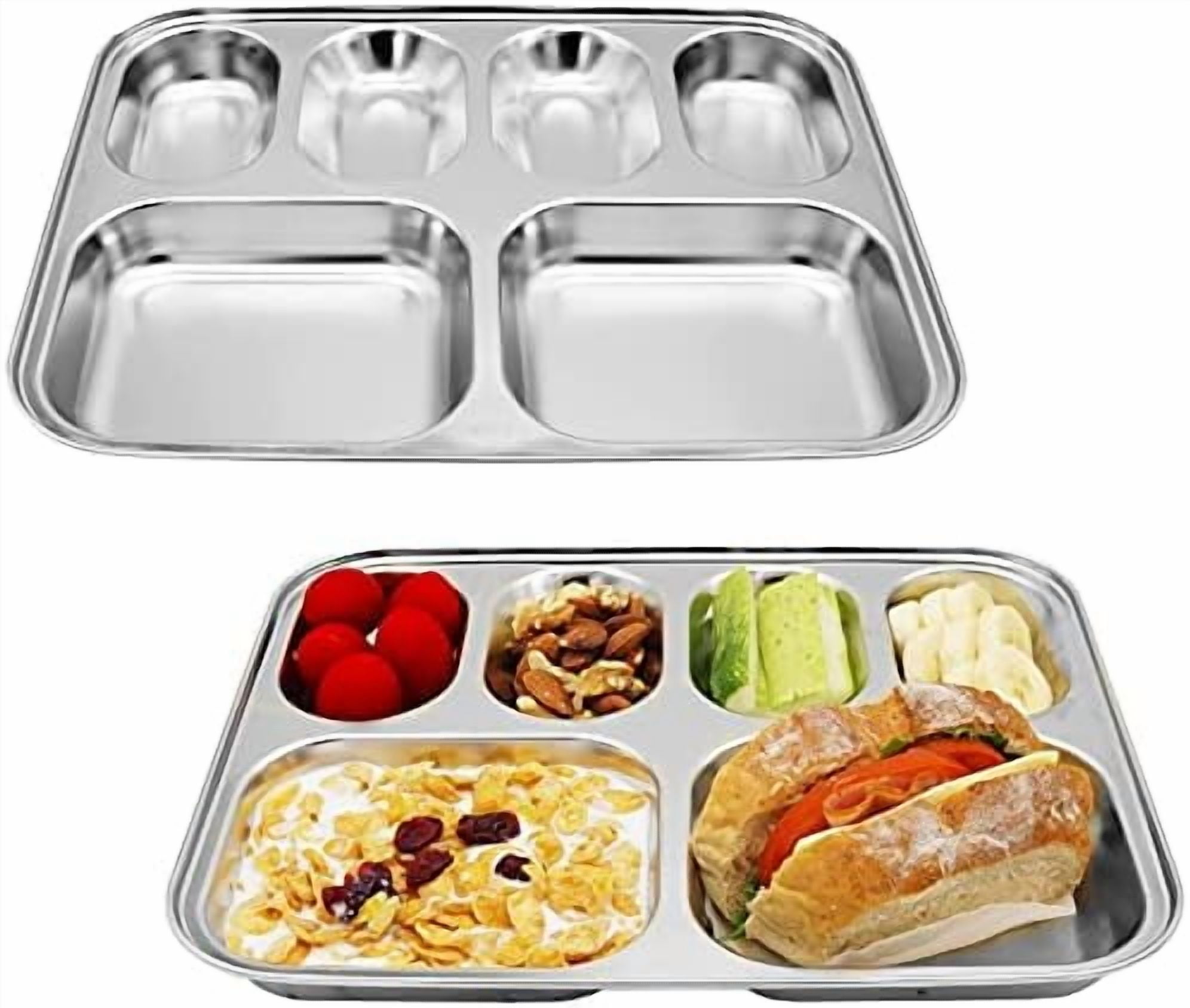 Korean Stainless Steel Divided Plates, Food Grade 304 Tray for Kids ...