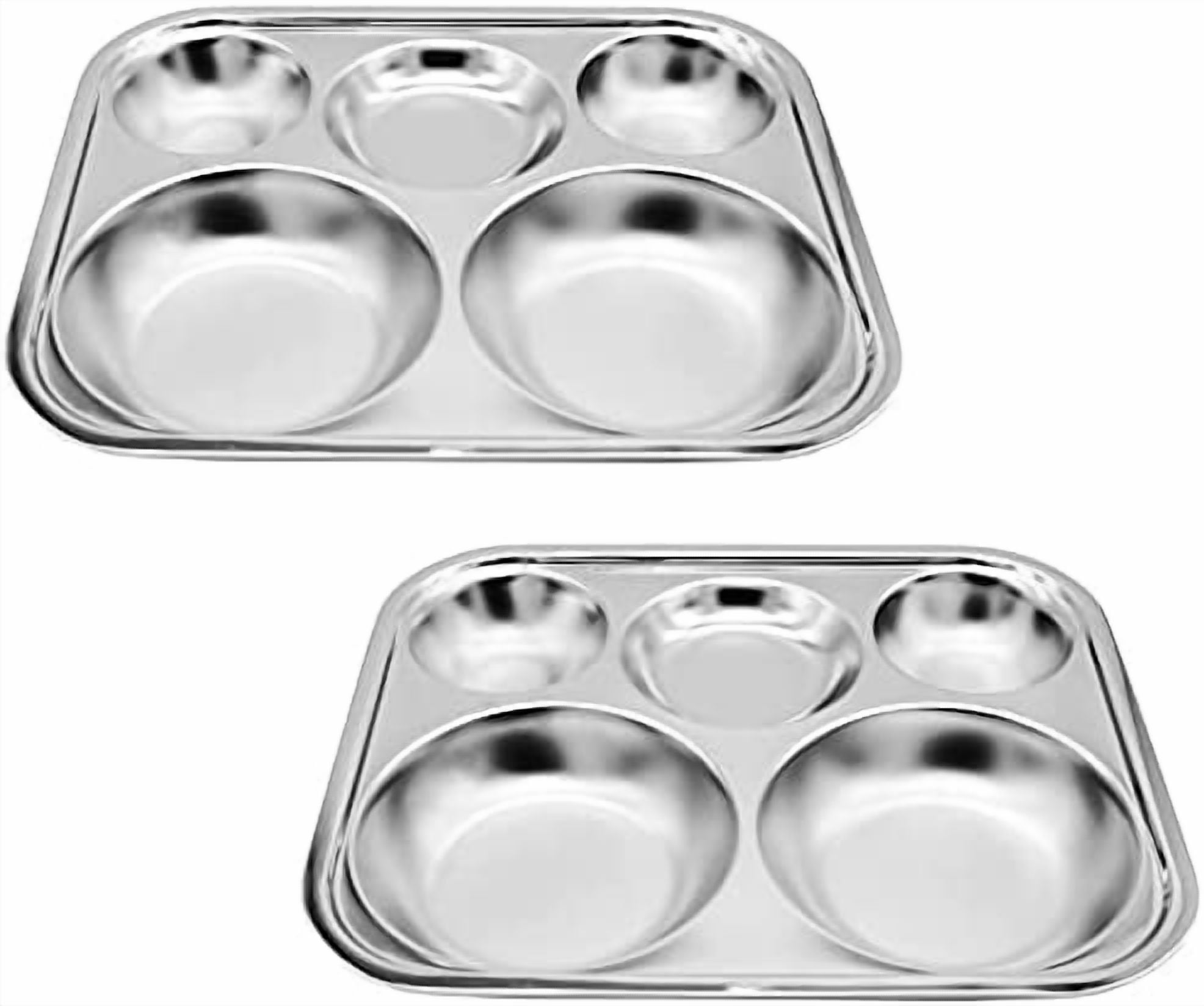 Korean Stainless Steel Divided Plates, Food Grade 304 Tray Large Size ...