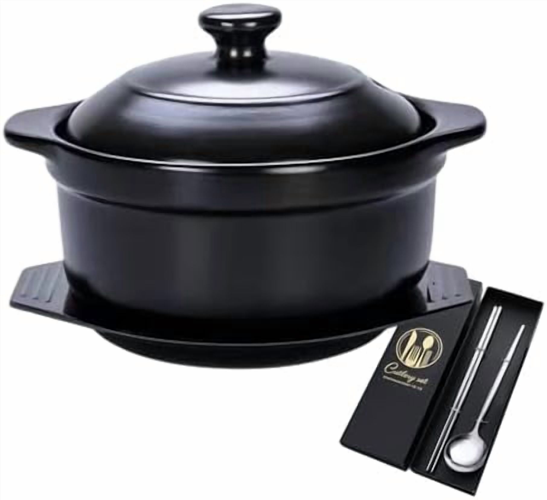 Korean Stone Pot, Ceramic Sizzling Hot Pot for Bibimbap Korean Stone ...