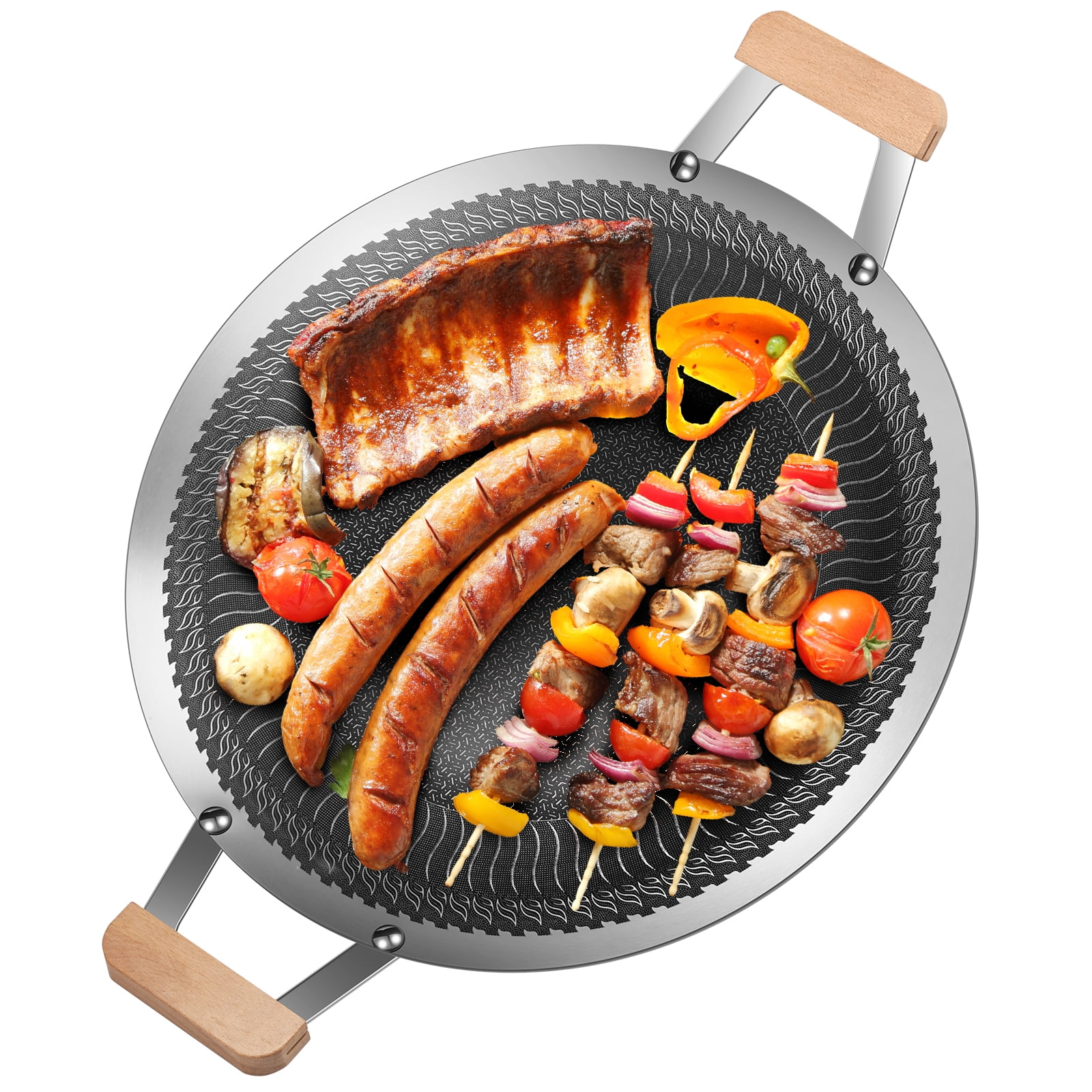 Korean Style BBQ Grill Pan Non Stick Portable Stainless Steel Grill Pan ...
