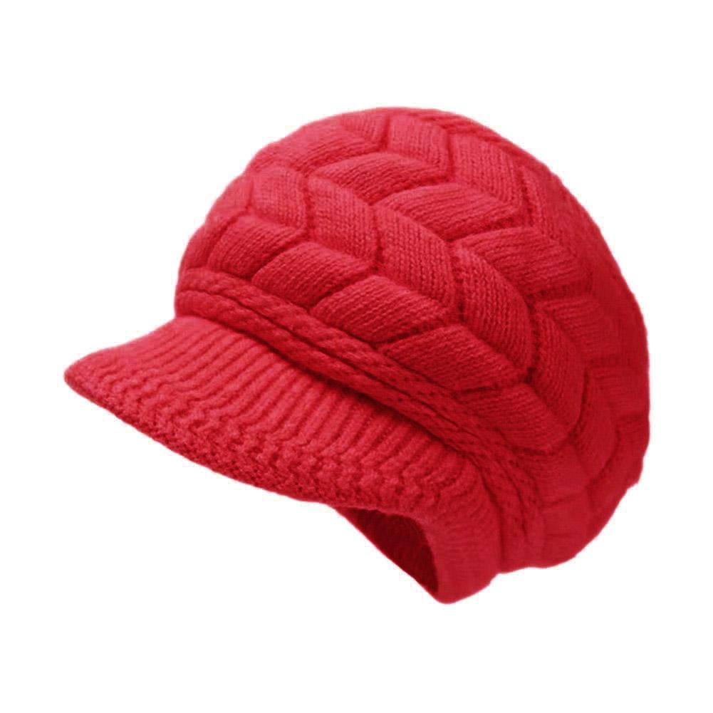 Korean Style Beret Winter Hat, Plush Lined Warm Cap for Cold Weather ...