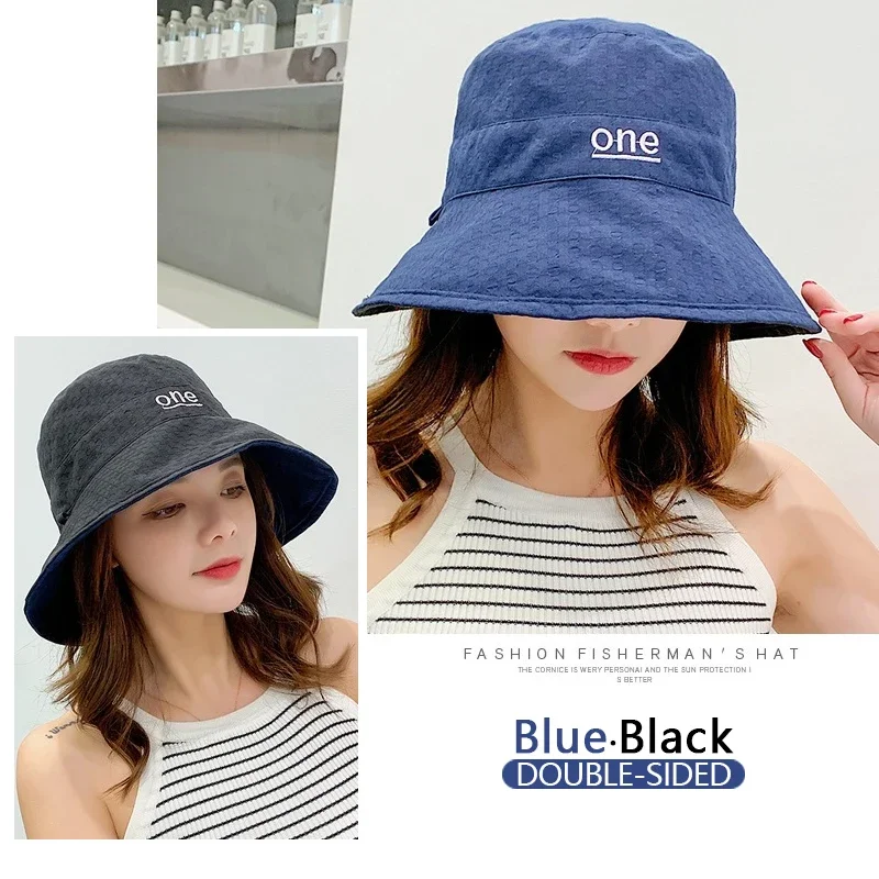 Korean Style Breathable Versatile Double-Sided Bucket Hat Japanese ...