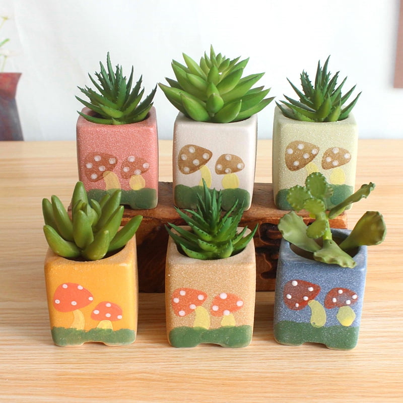 Korean Style Ceramic Succulent Plant Pot, Hand-painted Thumb Pot for ...