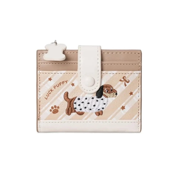 Korean Style Dachshund Embroidery Short Wallet Dopamine Color Cartoon ...