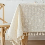 Korean Style Small Daisy Cotton Floral Tablecloth,Tea Table Decoration ...