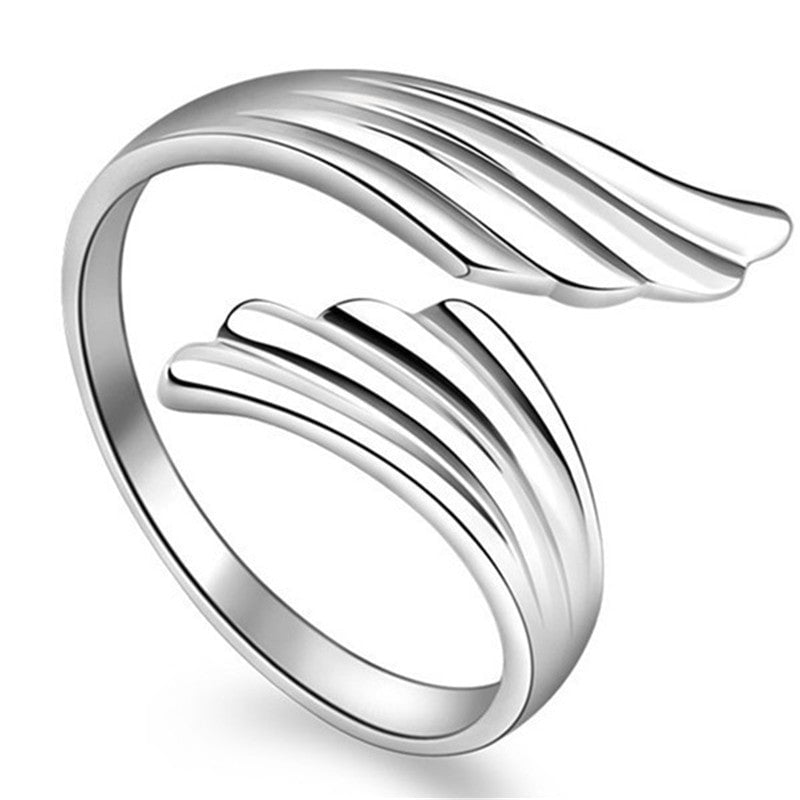 Angel Wings Ring U Shaped Index Finger Ring Adjustable Electroplated ...
