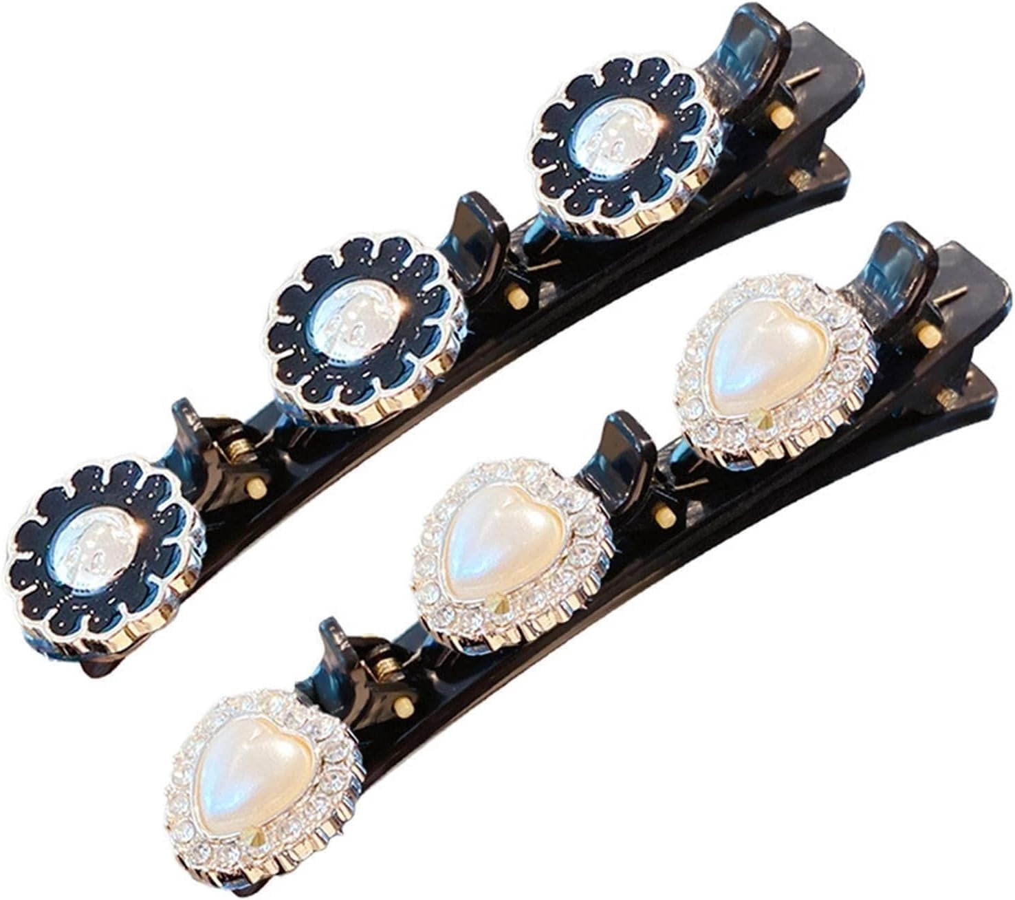 Korean Styling Hairpin Rhinestone Bangs Hair Clips Bang Plait Double Band Twist Clip Claw Side ...