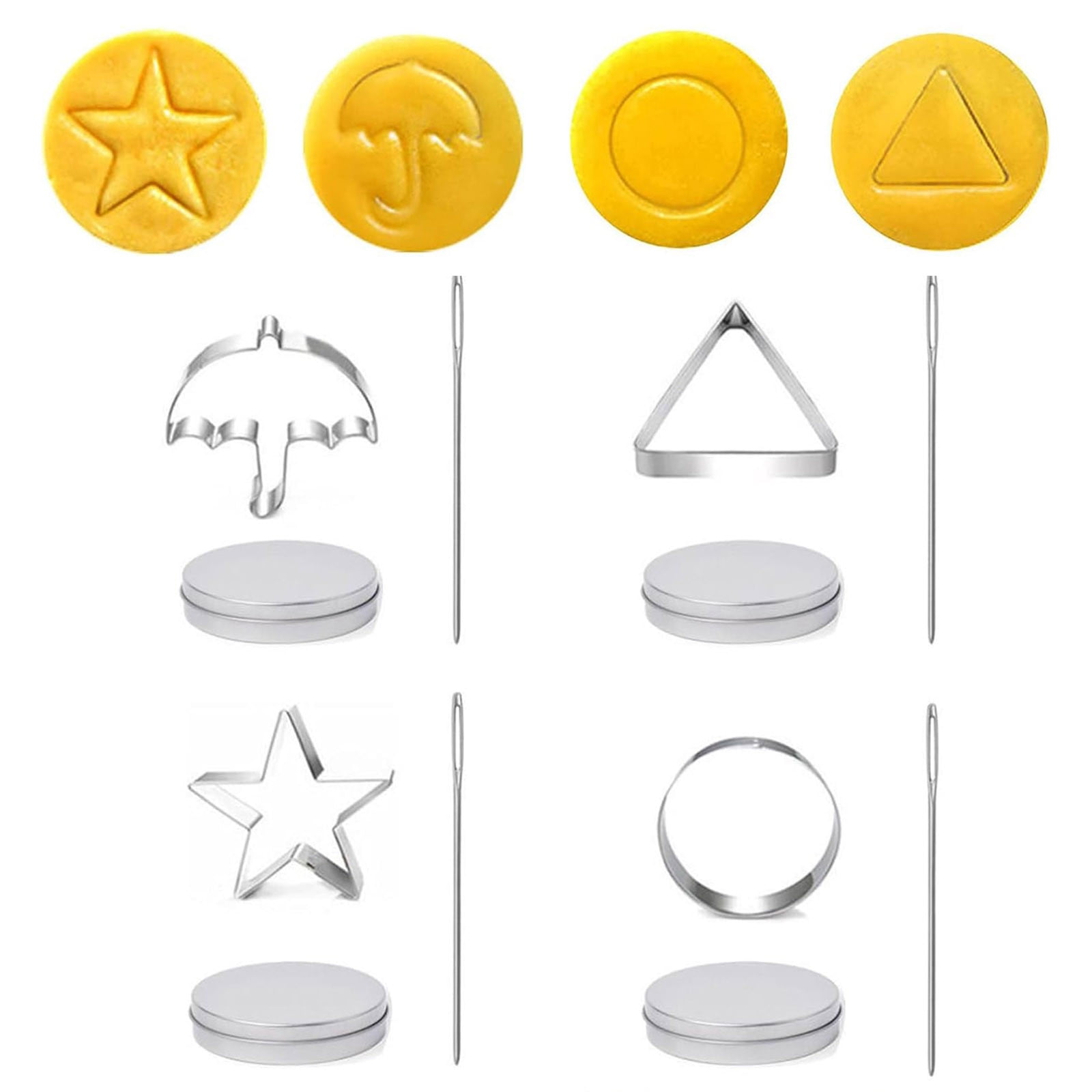 Korean Sugar Candy Making Tool 12pcs Stainless Steel Cookie Cutters ...