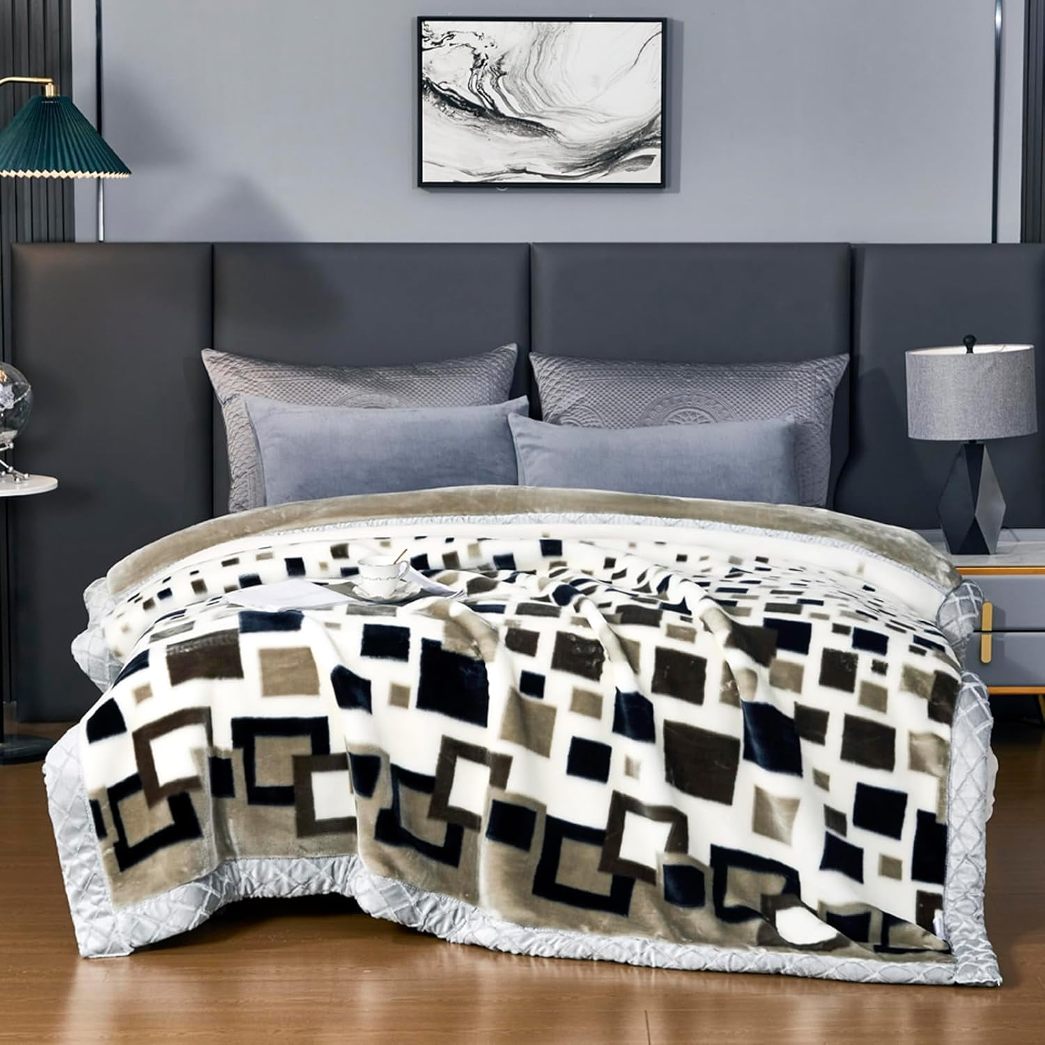 Korean Throw Blankets Twin Size 59"x79",Plush Fleece Blanket,Heavy Mink ...