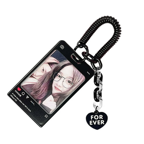 Korean Transparent Card Holder Keychain Idol Photo Sleeves Bus Card ...