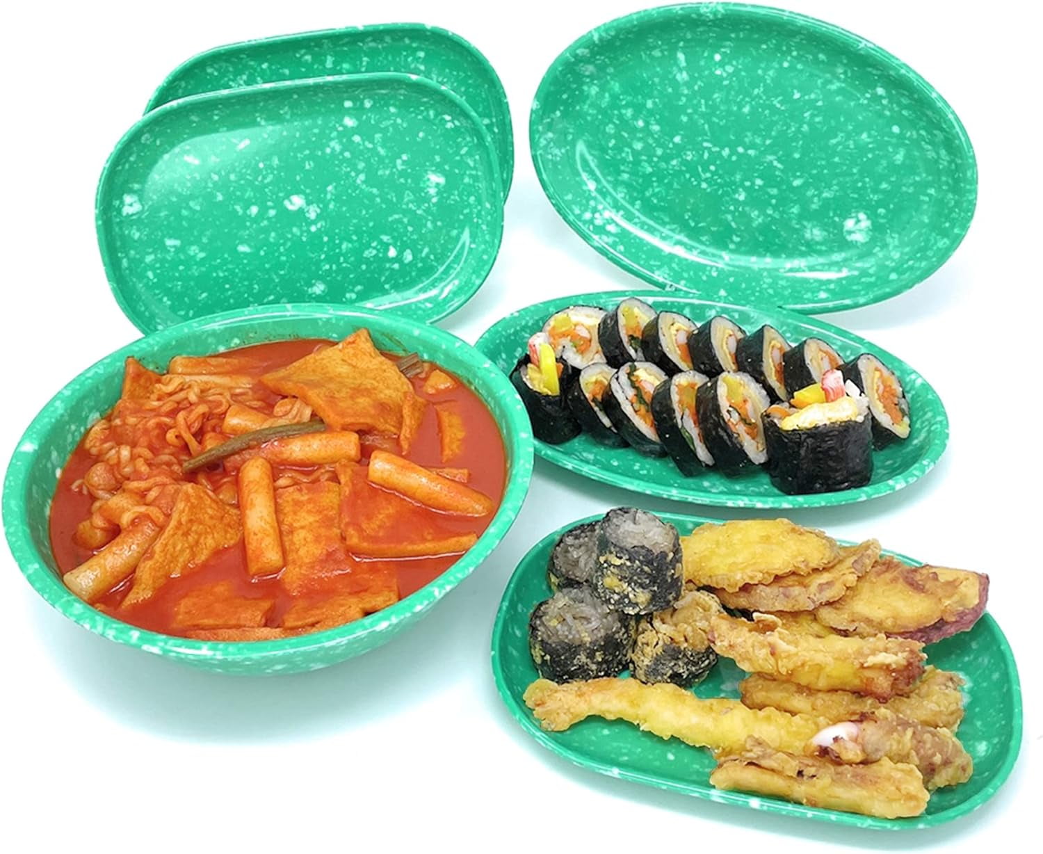 Korean Tteokbokki Set, 6 Melamine Traditional Snack Dinnerware, 2 Big ...