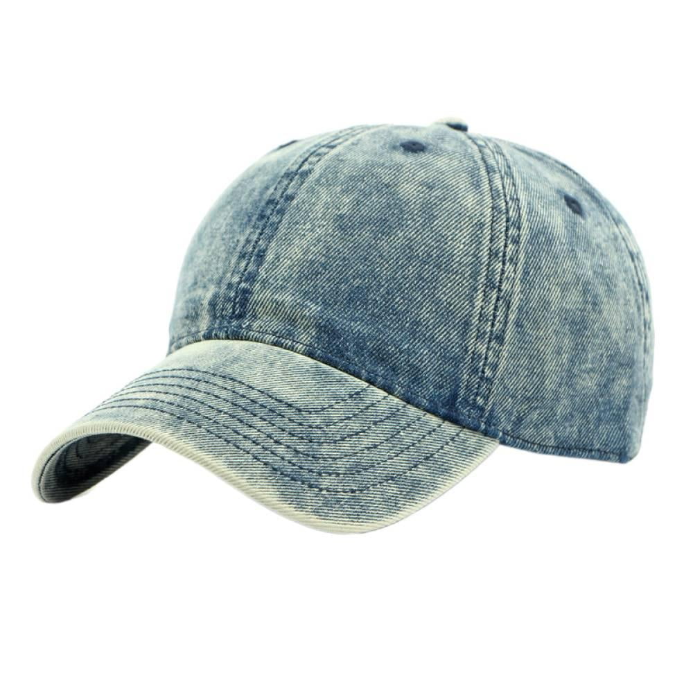 Korean Version Fashion Simple Plain Baseball Cap for Women Washed Denim ...