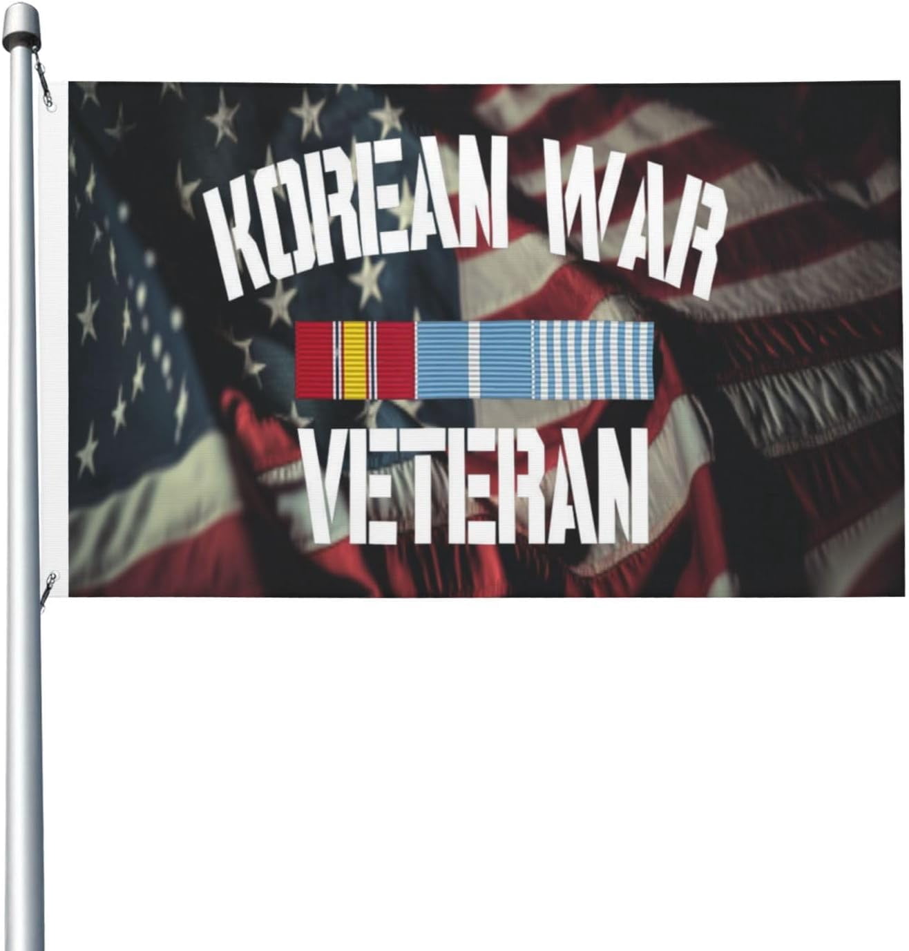 Korean War Veteran Pride Korea Service Ribbon Flag Double-Sided Outdoor ...