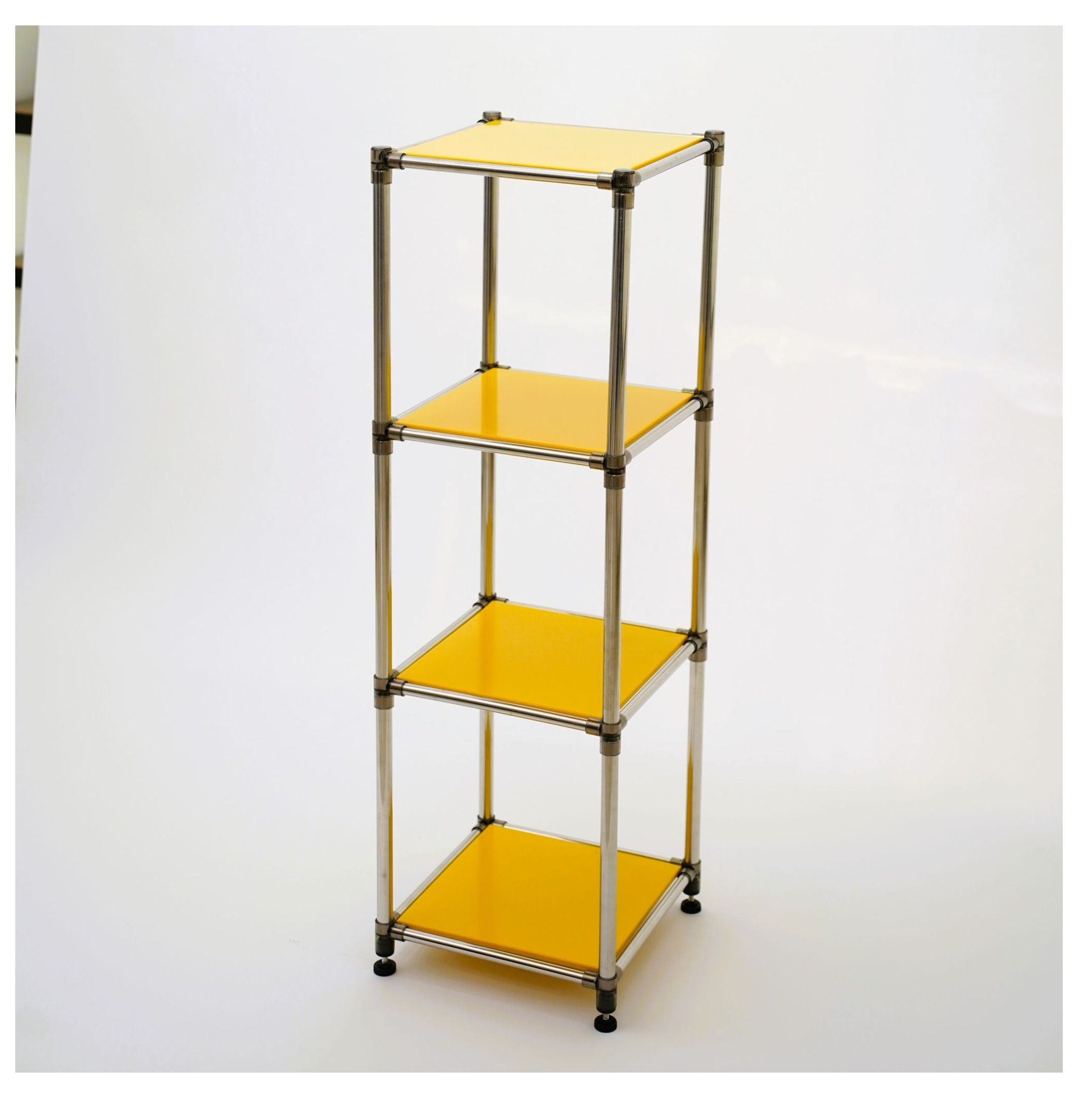 Korean Yellow 4-Tier Heavy Duty Stainless steel Storage Shelving Unit ...