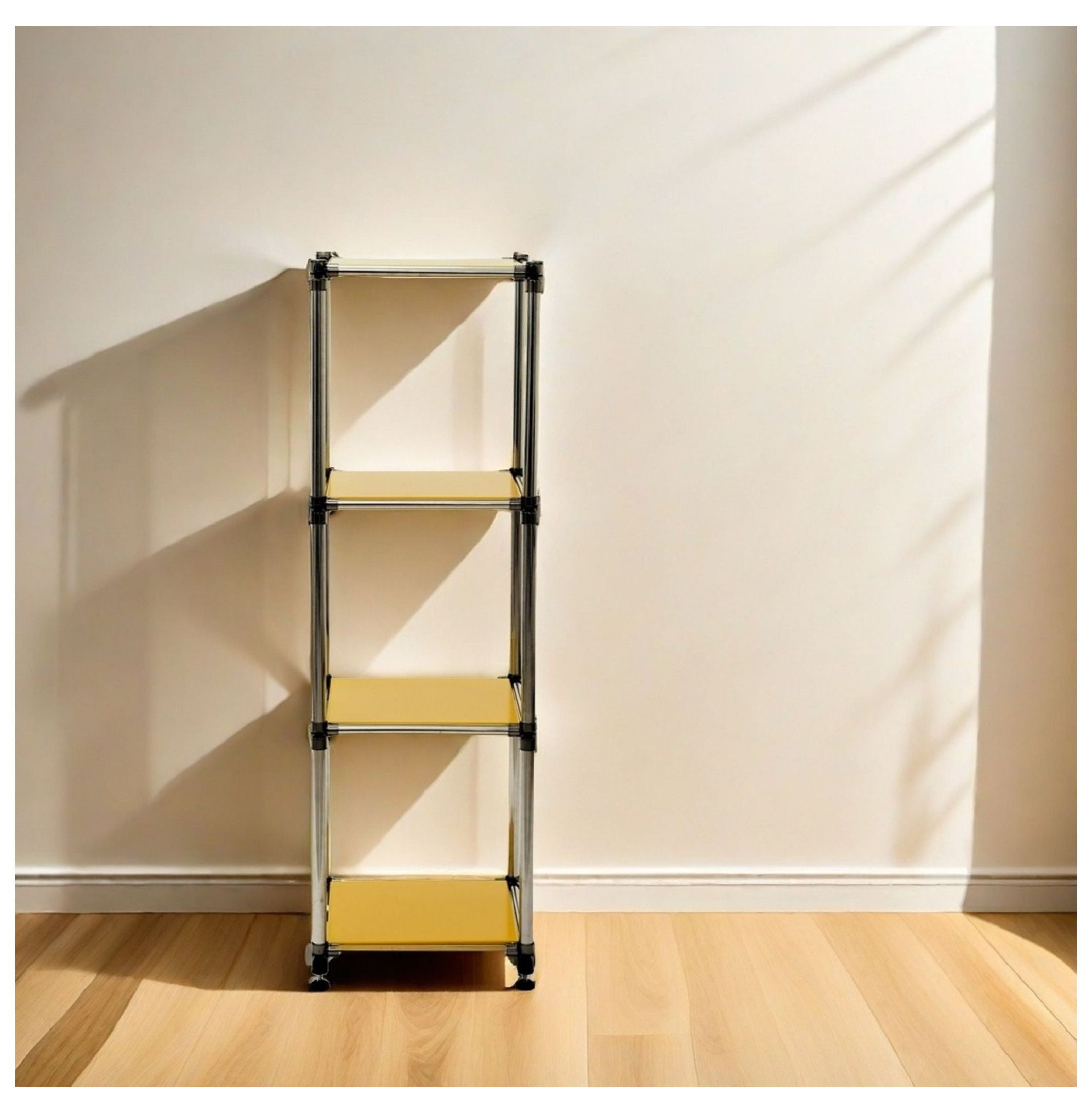 Korean Yellow 4-Tier Heavy Duty Stainless steel Storage Shelving Unit ...