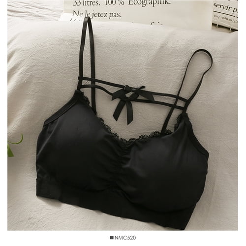 Korean crop tops halter spaghetti strap tanke top women built in bra ...