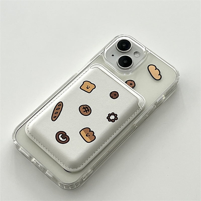 Korean cute bread baguette for MagSafe wireless charge clear phone case ...