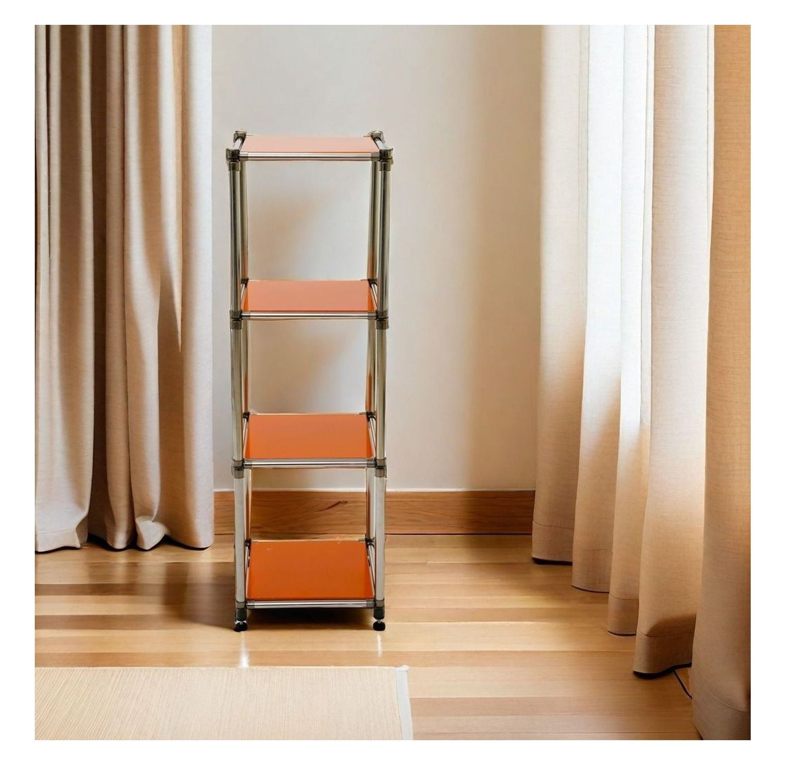 Korean orange 4-Tier Heavy Duty Stainless steel Storage Shelving Unit ...