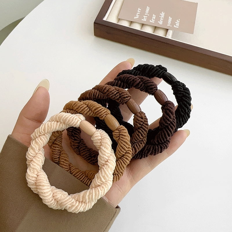 Korean style thick high elastic twist rubber band adult hair rope ...