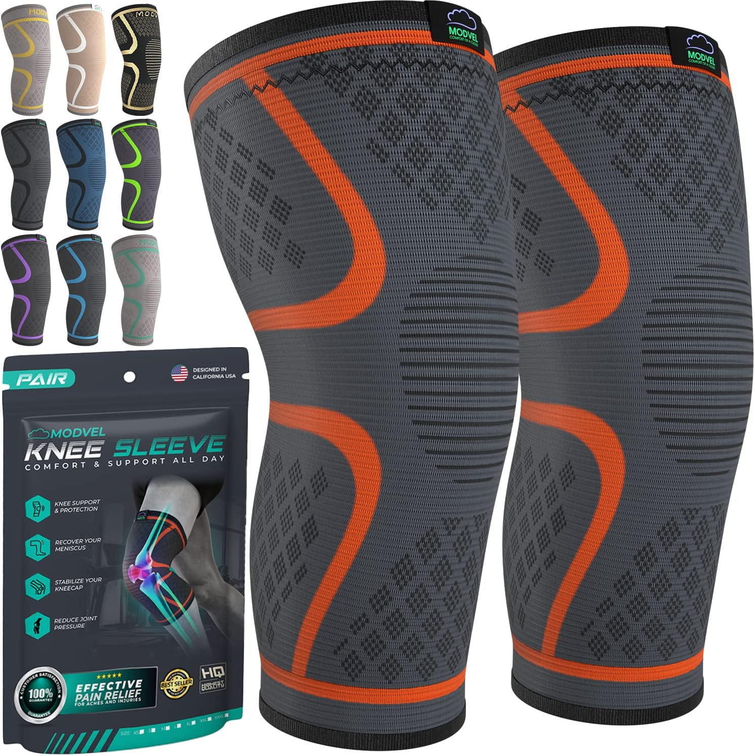 Koreshion Knee Braces for Knee Pain Women & Men - 2 Pack Knee Brace for ...