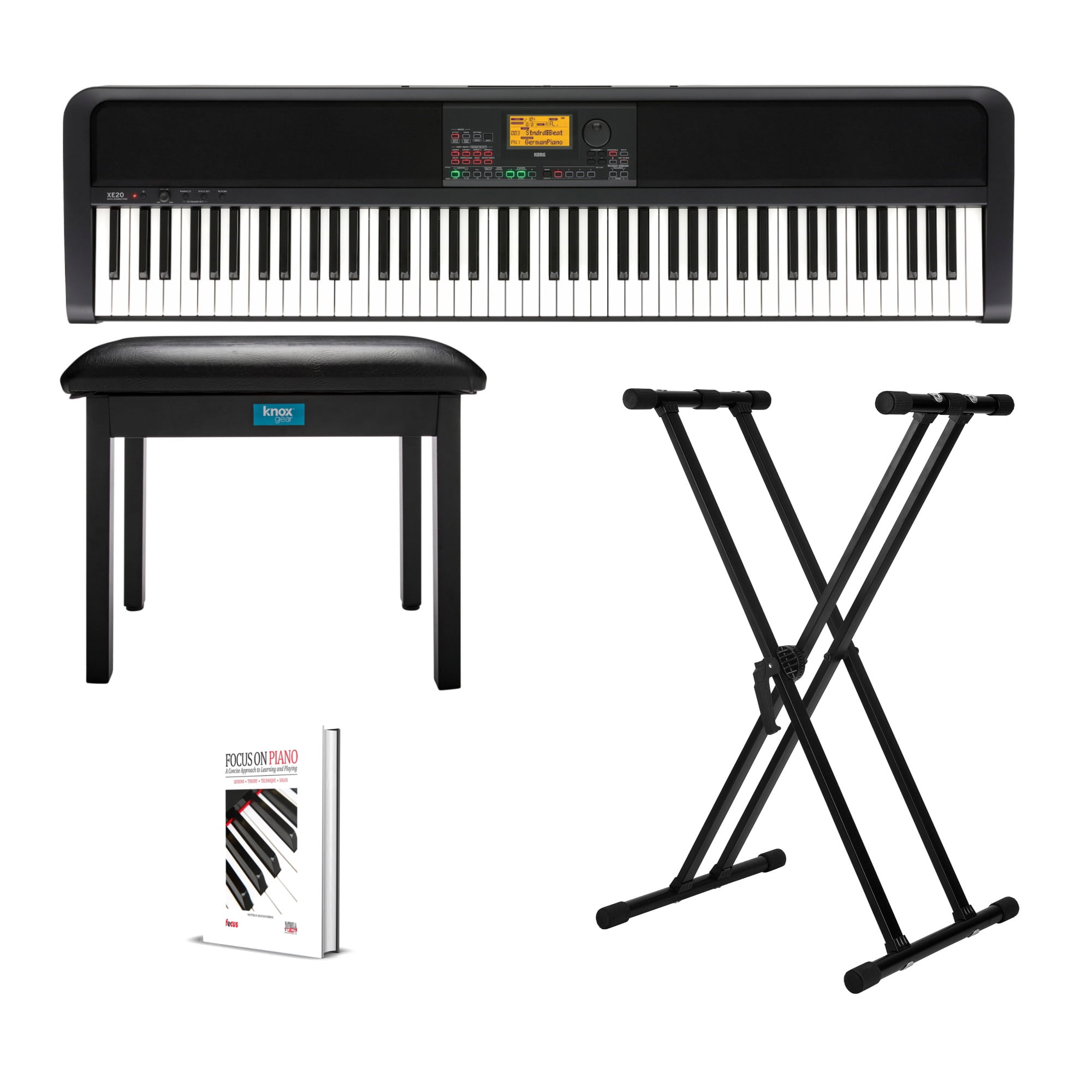 Korg XE20 88-Key Natural-Touch Digital Ensemble Piano Bundle with ...