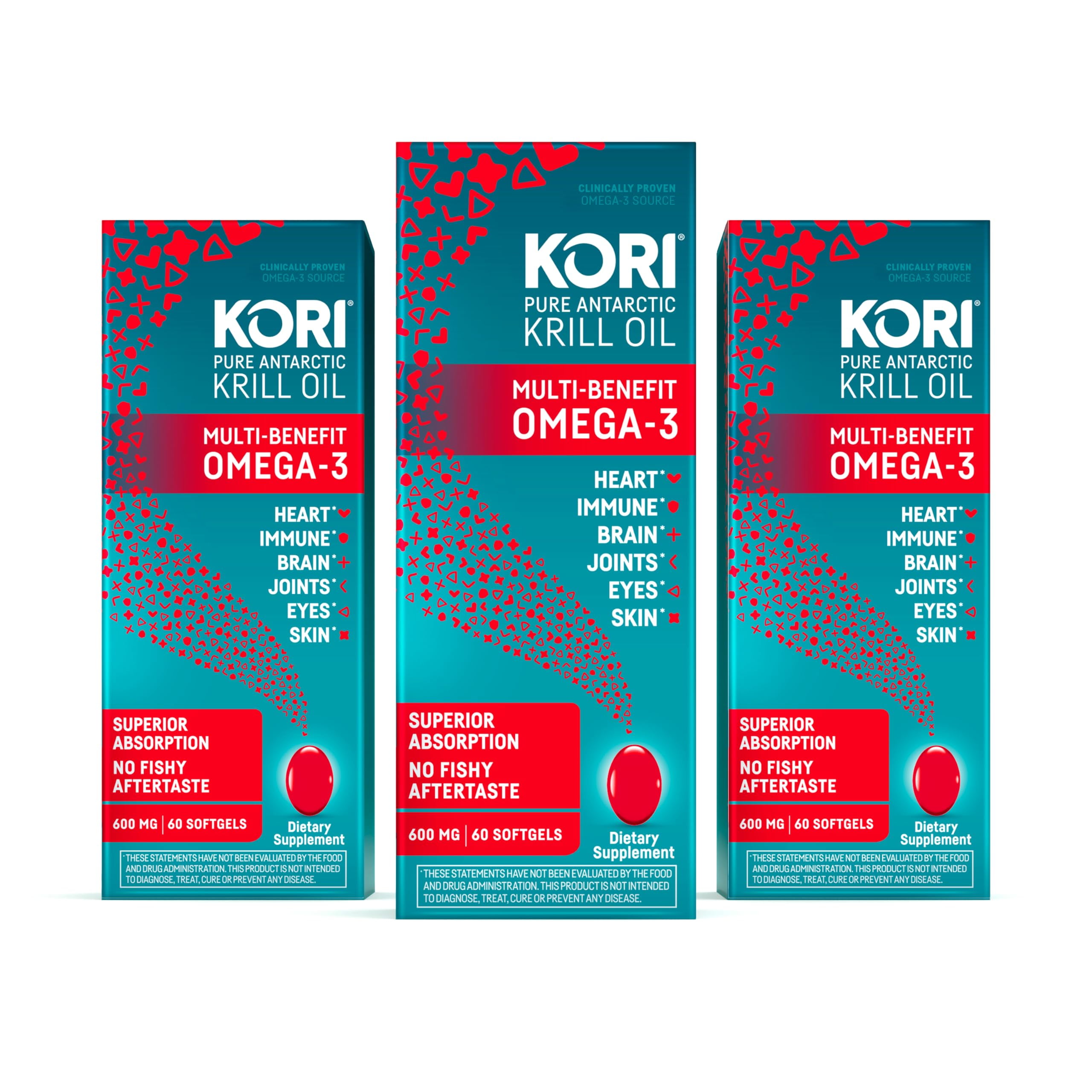Kori Krill Oil Omega 3 Superior Absorption Oil Supplement, EPA & DHA ...