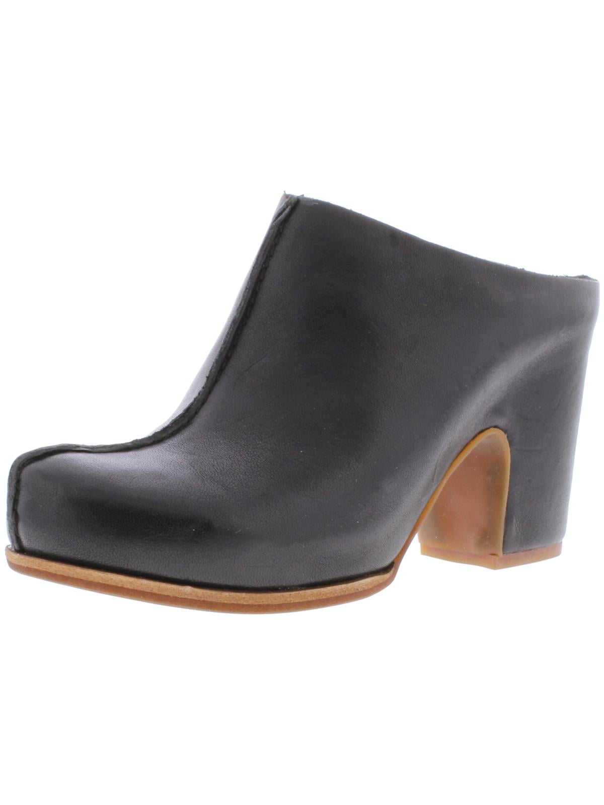 Kork-Ease Womens SAGANO Leather Block Heel Clogs - Walmart.com