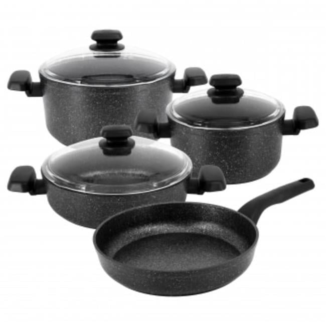 Korkmaz A2609 Ornella Non Stick Aluminum Cookware Set, Black - 7 Piece - Walmart.com