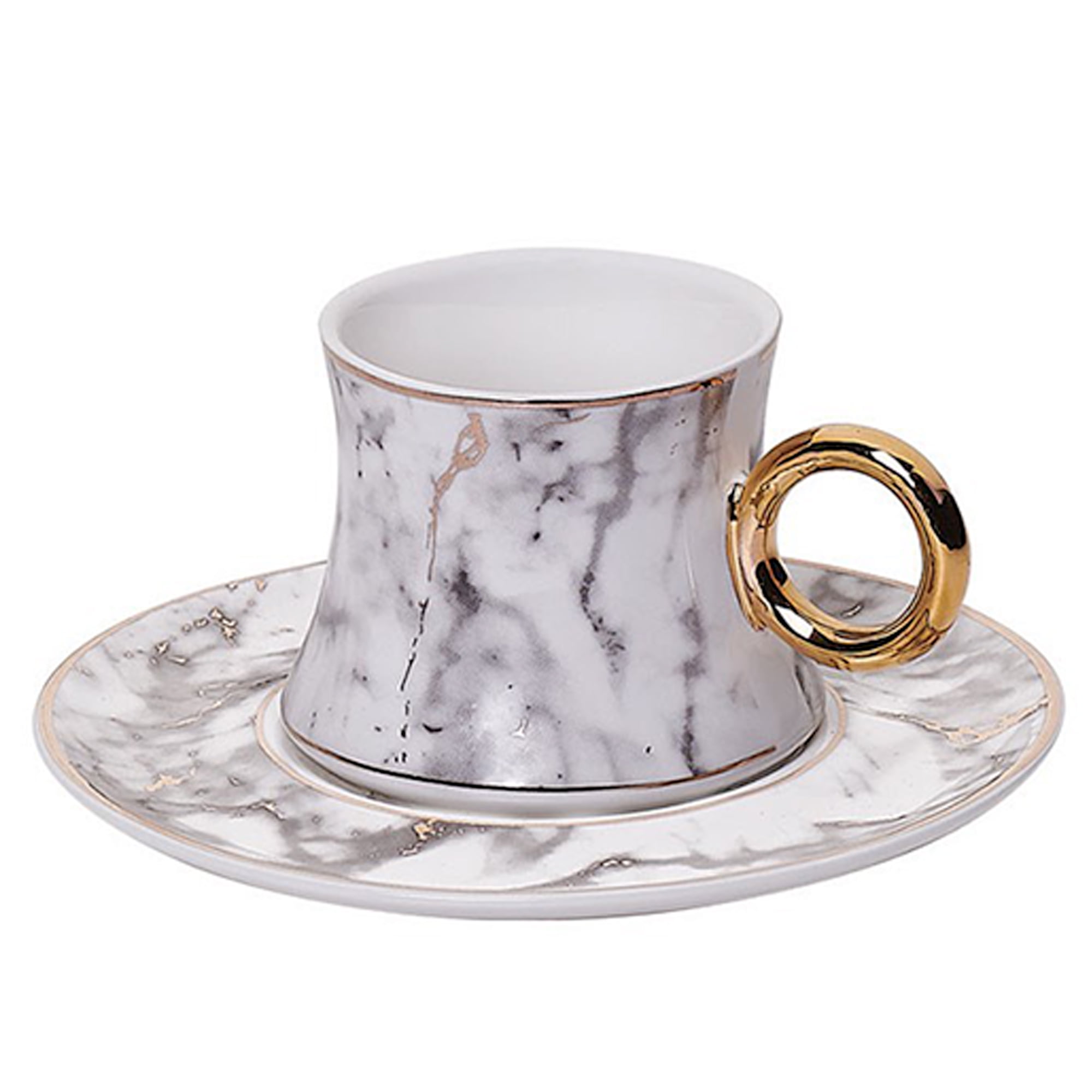 Korkmaz Freedom Turkish Coffee Cups Set of 6 | Stone Pattern Porcelain ...